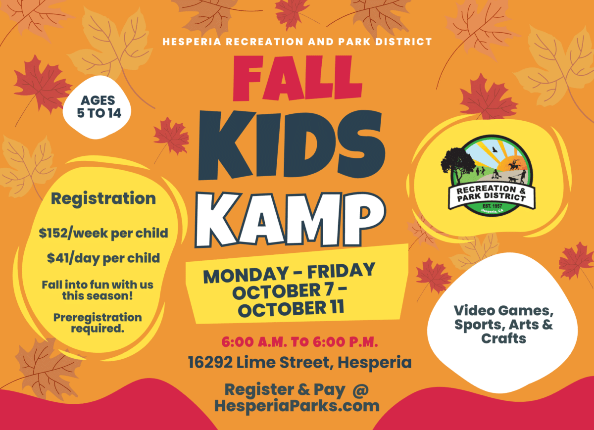 Fall Kid’s Kamp - Hesperia Parks & Recreation